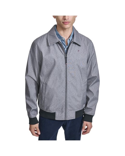 Tommy Hilfiger Lightweight Varsity Rib Knit Bomber Jacket in Grey for ...