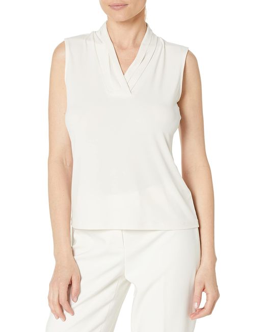 Anne Klein Ity Triple Pleat Top White | Lyst
