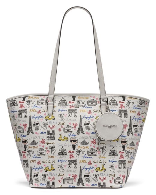 Karl Lagerfeld Paris Adele In Paris Tote Bag in Metallic | Lyst