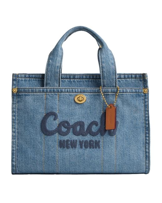 COACH Denim Cargo Tote 26 in Blue | Lyst