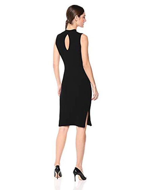 Lark & Ro Sleeveless Ribbed Sheath Sweater Dress With Funnel Neck in ...