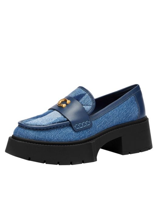 COACH Leah Platform Loafer in Blue | Lyst