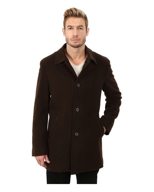 Cole Haan Wool Cashmere Button Front Topper in Black for Men | Lyst