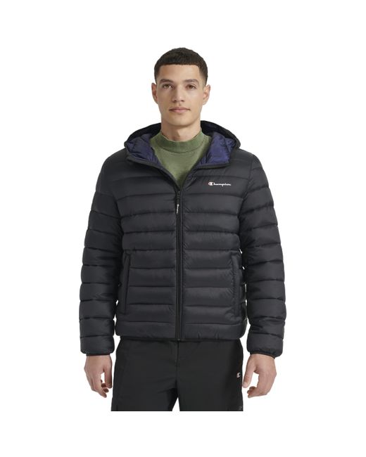 Champion Performance Lightweight Puffer Jacket With Hood in Black for ...