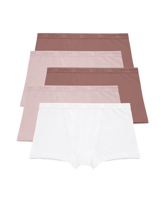Hanes Originals Supersoft Boxer Briefs Pack in Pink | Lyst
