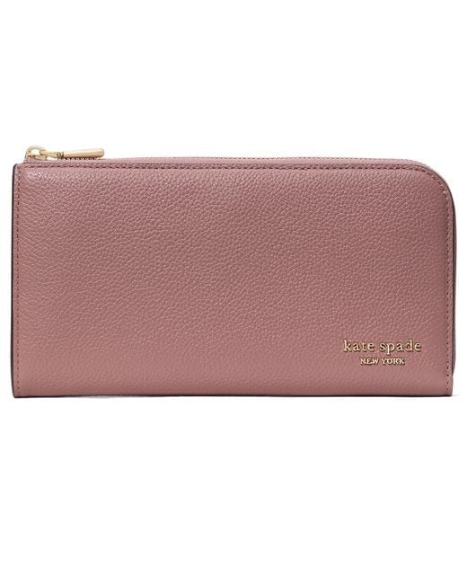 Kate Spade Devin Pebbled Leather Zip Around Continental Wallet Wallet ...