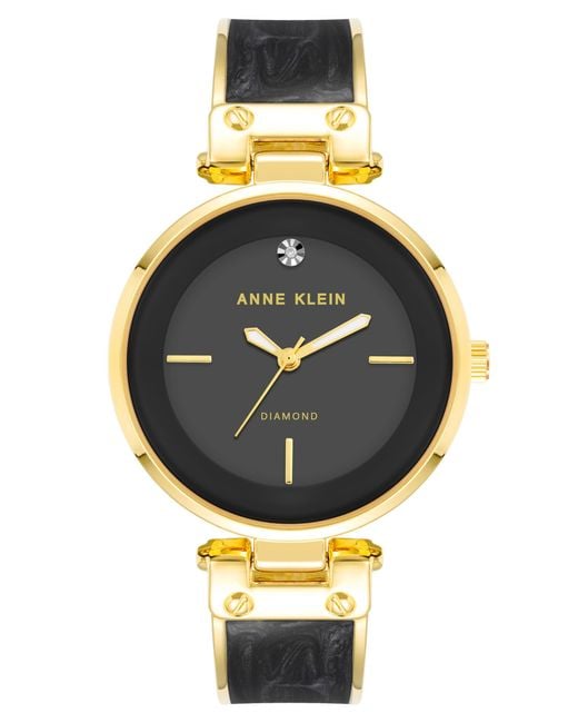 Anne Klein Genuine Diamond Dial Bangle Watch in Metallic | Lyst