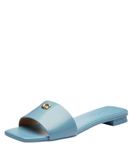 COACH Sculpted C Sandal in Blue | Lyst