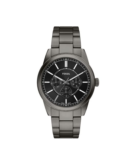 Fossil Pearson Multifunction Gunmetal Stainless Steel Watch in Metallic ...