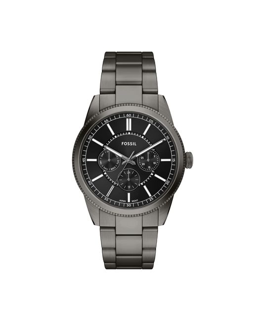 Fossil Pearson Multifunction Gunmetal Stainless Steel Watch in Metallic ...