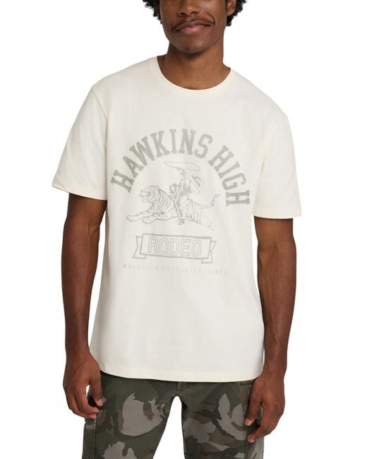 Wrangler X Stranger Things Hawkins High Tee in White for Men | Lyst UK