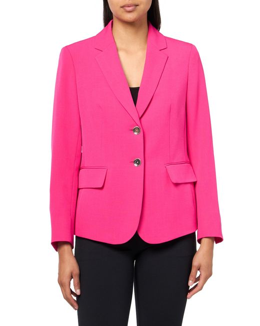 Kasper Crepe Two Bttn Notch Collar Jacket in Pink | Lyst