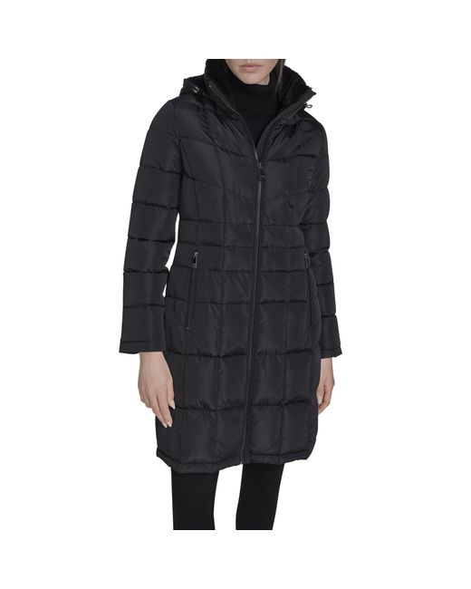 Calvin Klein Full Length Puffer Coat – Hooded Quilted Winter Jacket ...
