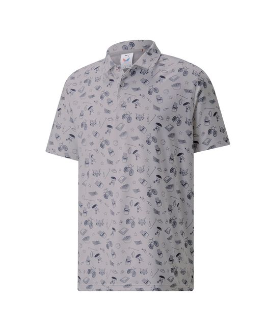 PUMA Golf Volition Block Party Polo in Gray for Men | Lyst
