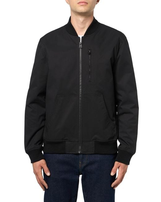 Levi's Rib Knit Bomber With Chest Zip Pocket Jacket in Black for Men | Lyst