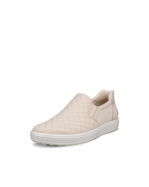 Ecco Soft 7 Quilted Easy Slip On Sneaker in White | Lyst