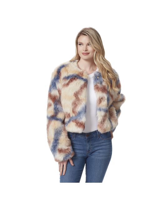 Jessica Simpson S Kimba Crop Faux Fur Coat With Snap Front Standard in ...