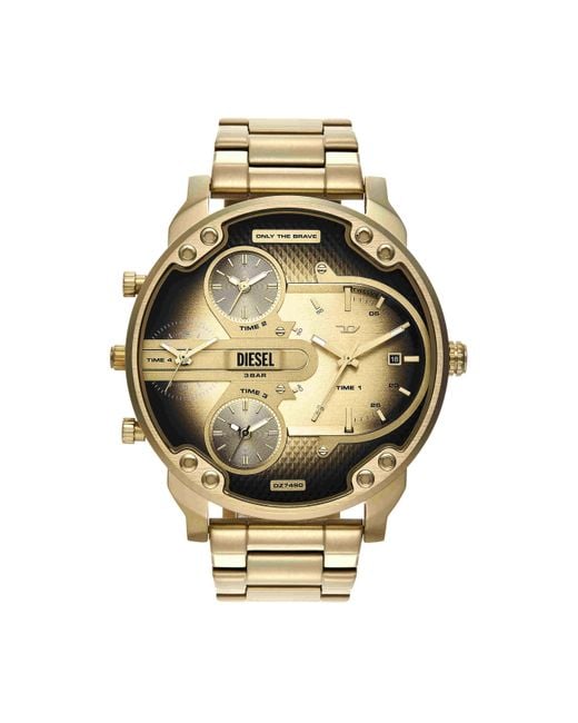 DIESEL Mr. Daddy Slim Multi-movement Gold-tone Stainless Steel Watch in ...