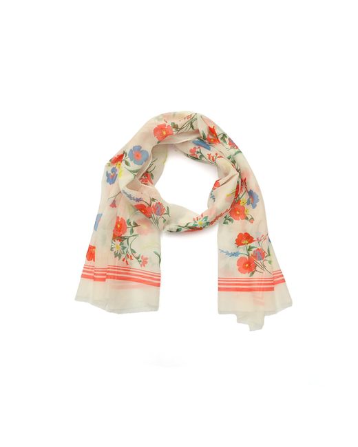 Kate Spade Whimsical Garden Oblong Scarf in White | Lyst