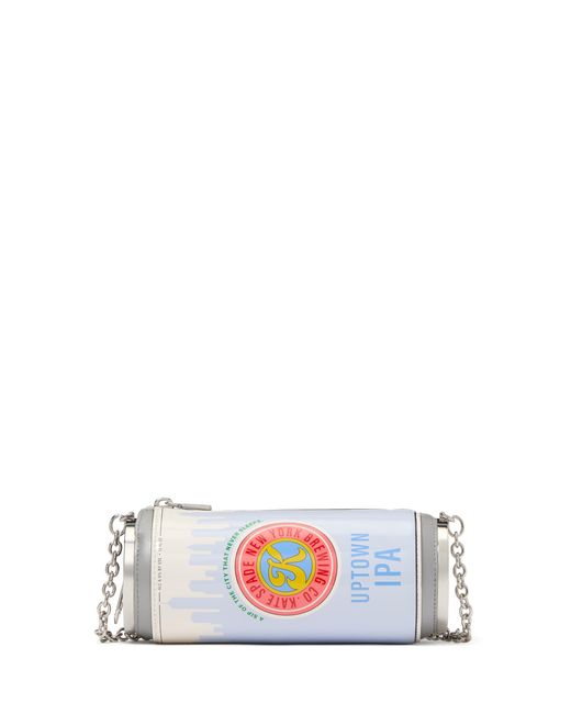 Kate Spade Snack Time Shiny Metallic Leather Pochette in White | Lyst