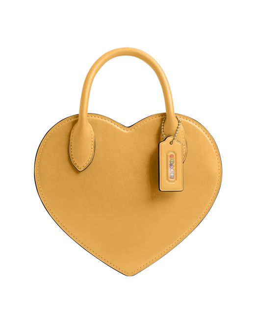 COACH Heart Crossbody Bag in Yellow | Lyst