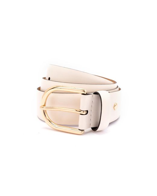 Kate Spade 1.5 Inch Feather Edge Belt in Natural | Lyst