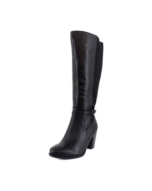Naturalizer Kalina Extra Wide Calf Leather Knee-High Boots in Black | Lyst