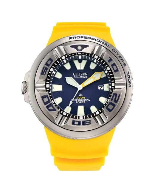 Citizen Eco-drive Promaster Dive Watch In Stainless Steel With Yellow ...