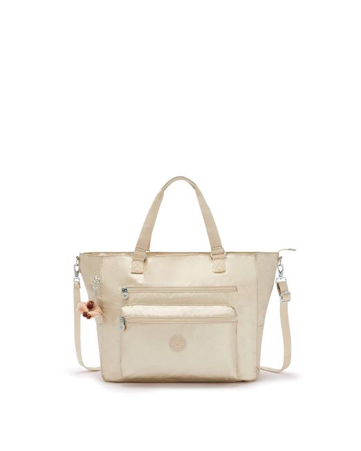 Kipling Isaac Tote Bag Starry Gold Metallic in Natural | Lyst