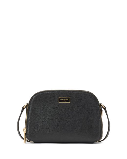 Kate Spade Serena Saffiano Leather Double Zip Dome Crossbody in Black ...