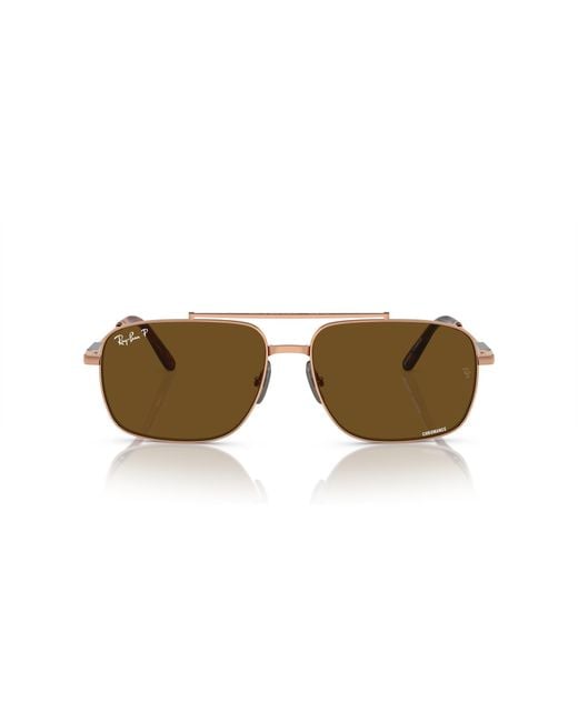 Ray-Ban Rb8096 Michael Titanium Rectangular Sunglasses in Black | Lyst
