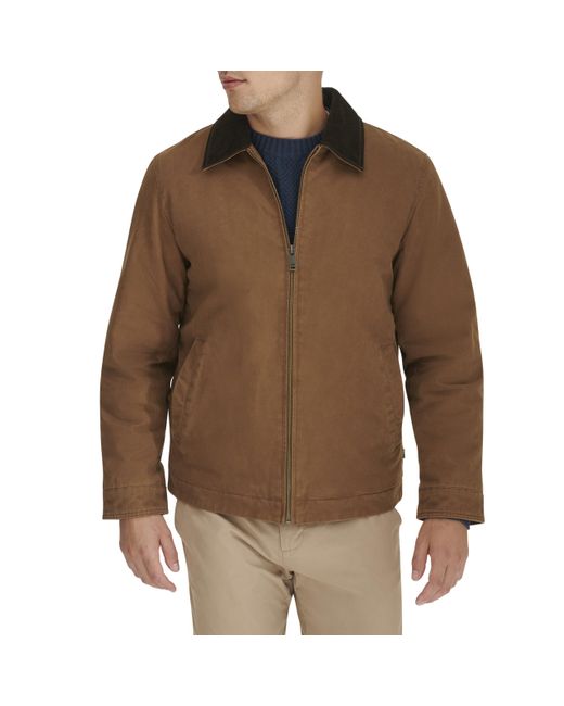 Dockers Cotton Workwear Jacket With Corduroy Collar in Brown for Men | Lyst