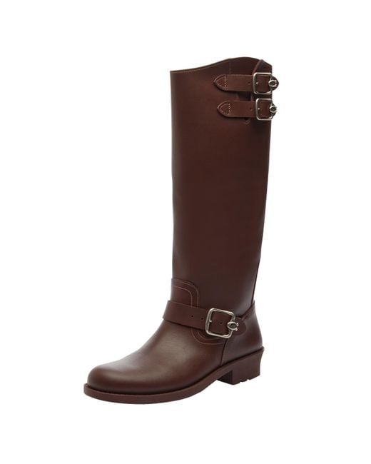 COACH Daria Moto Boot Industrial Shoe in Brown | Lyst