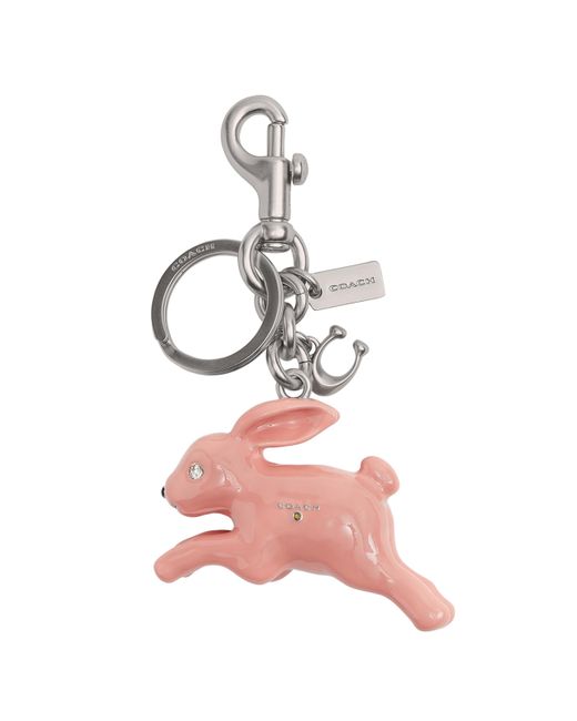 COACH Bunny Bag Charm in Pink | Lyst