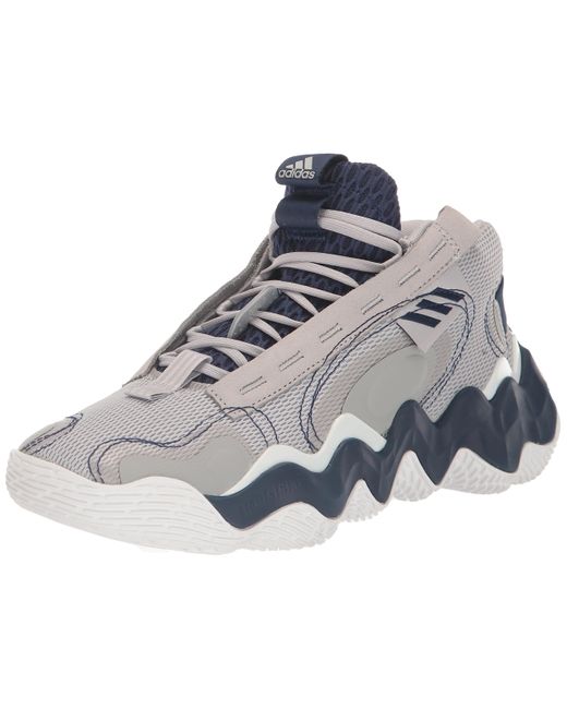 adidas S Exhibit B S Mid Grey/white/team Navy Blue 11.5 in Metallic | Lyst