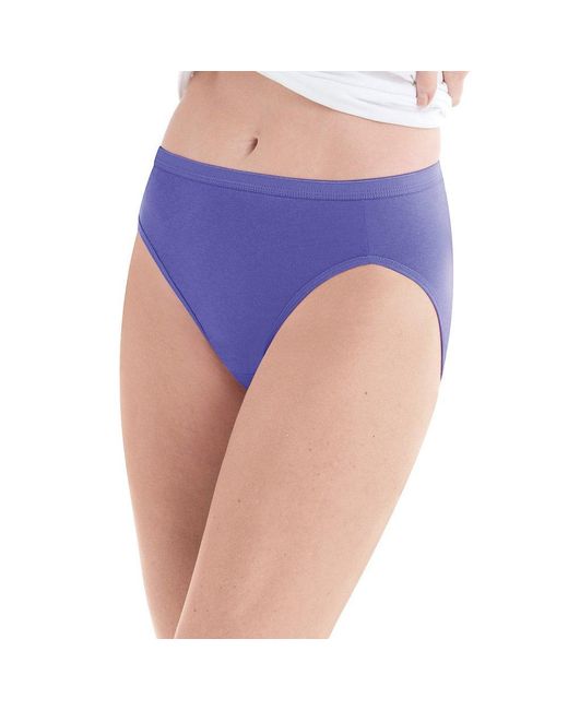 Hanes Womens Cotton Briefs Underwear In Blue Lyst