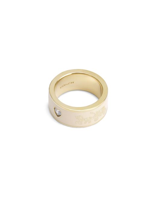 COACH S Signature Horse & Carriage Band Ring in Metallic | Lyst