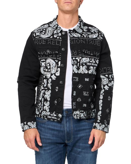 True Religion Sn Jimmy Jacket Discharge Bandana in Black for Men | Lyst