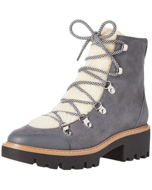 The Drop Caleb Shearling Hiking Boot Charcoal in Blue | Lyst