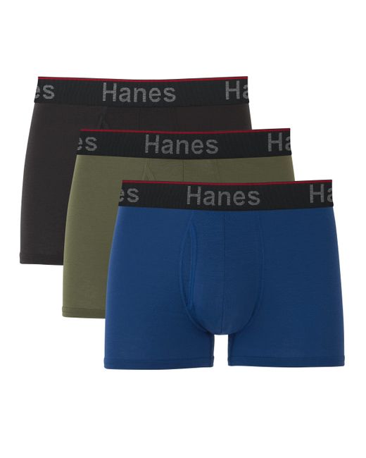 Hanes Total Support Pouch Trunks in Blue for Men | Lyst