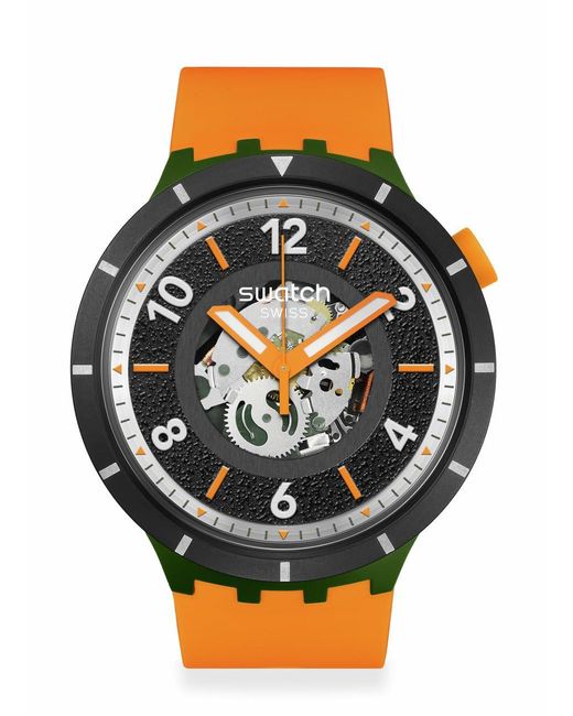 Swatch Big Bold Bioceramic Watch Casual Plastic Orange Automatic ...