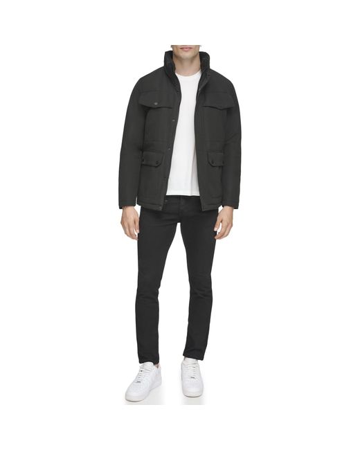 Kenneth Cole Midweight Jacket in Black for Men | Lyst