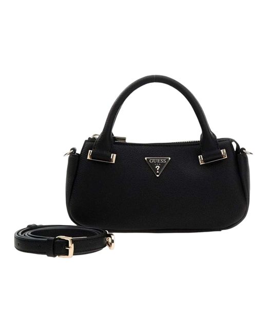Guess Evie Mini Satchel Black Shoulder Bag Black | Lyst UK