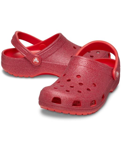 Crocs™ Adult Classic Clog-glitter in Red | Lyst