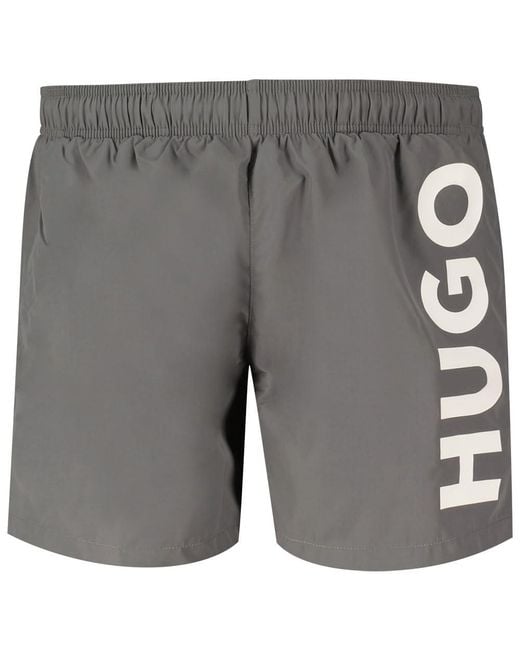 HUGO S Boss Abas Swim Shorts Medium Grey M in Grey for Men | Lyst UK