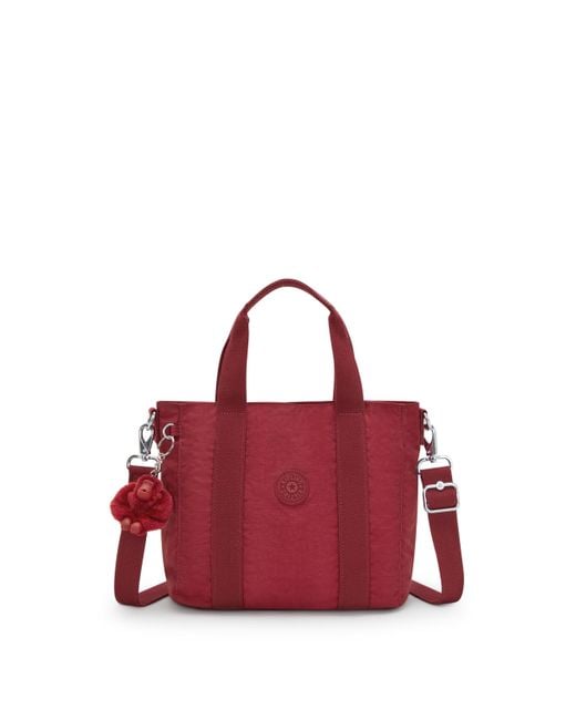 Kipling Asseni Mini Tote Bag in Red | Lyst UK
