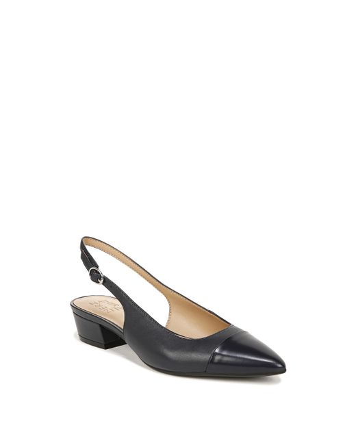Naturalizer S Banks Slingback Pointed Toe Pump French Navy Blue Leather ...