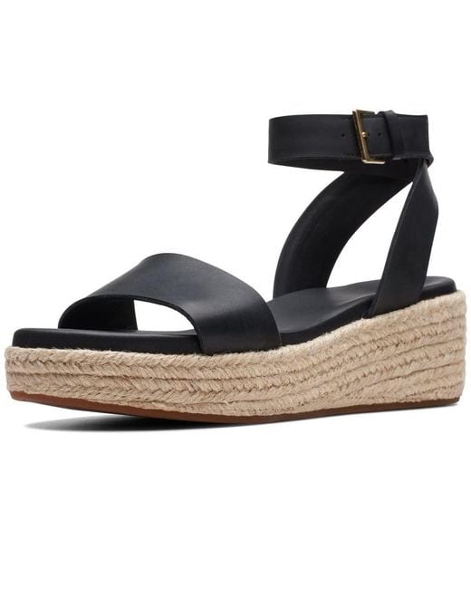 Clarks Kimmei Ivy Leather Sandals In Black Standard Fit Size 61⁄2 in ...