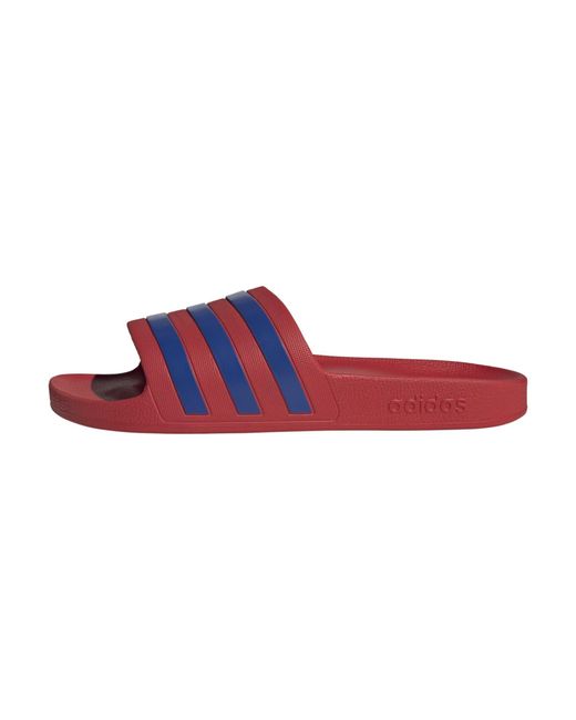 adidas Adilette Aqua Slides in Red | Lyst UK