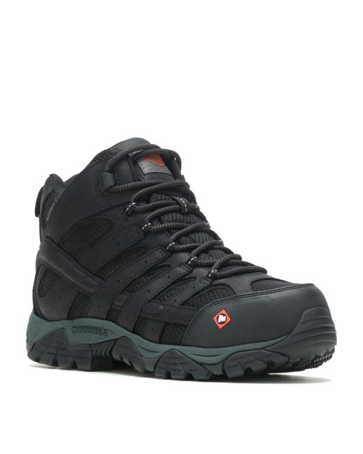 Merrell Moab Vertex Mid Waterproof Composite Toe Boots in Black for Men ...